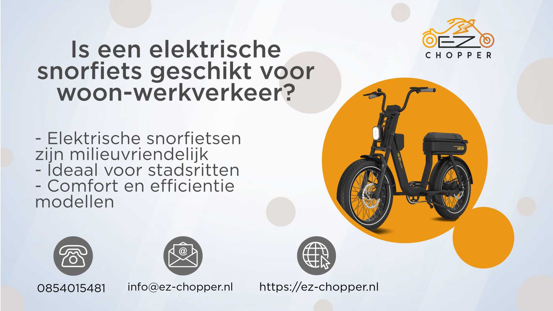 Is een elektrische snorfiets geschikt voor woon-werkverkeer? | EZ-Chopper