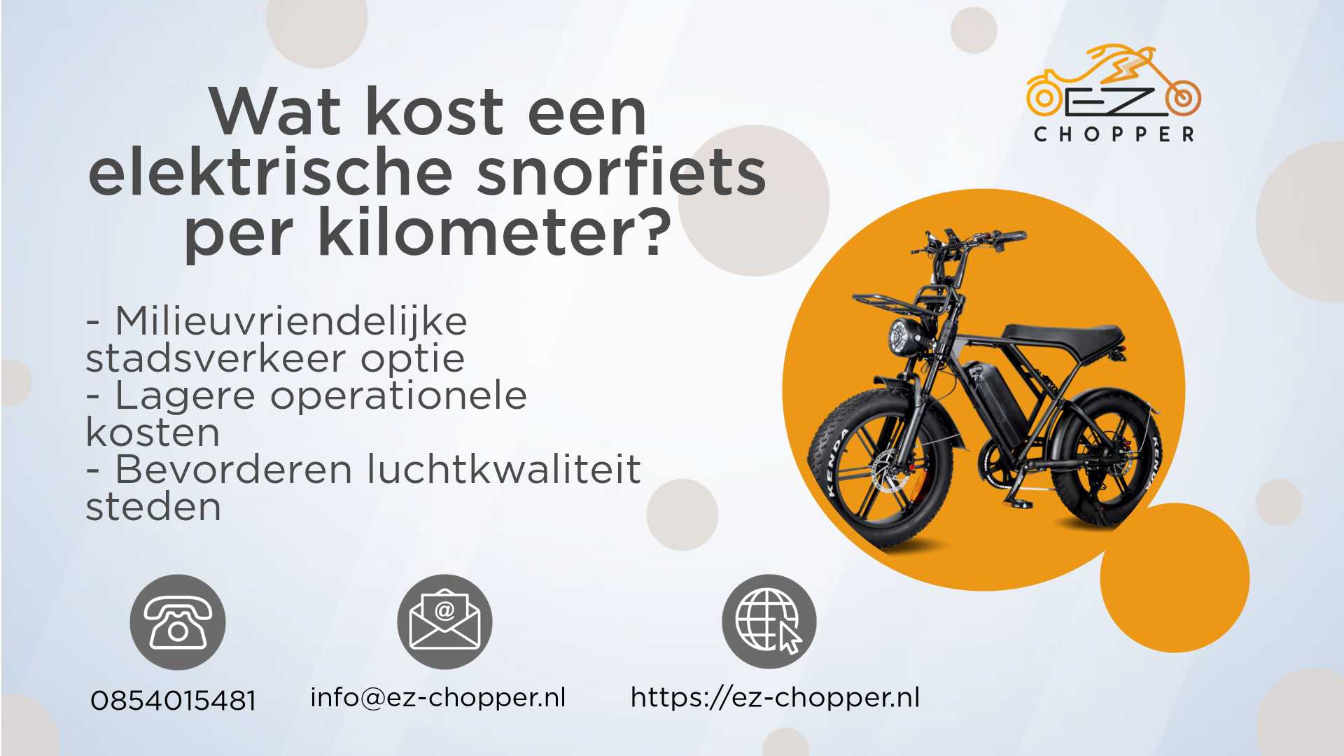 Wat kost een elektrische snorfiets per kilometer? | EZ-Chopper