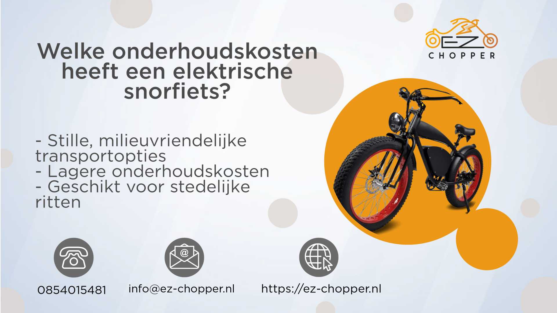 Welke onderhoudskosten heeft een elektrische snorfiets? | EZ-Chopper